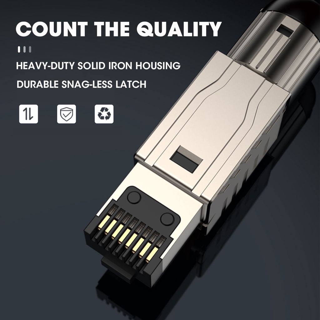 ZoeRax RJ45 Cat8 Cat7 Cat6A Connectors RJ45 Metal Tool Free Easy ...