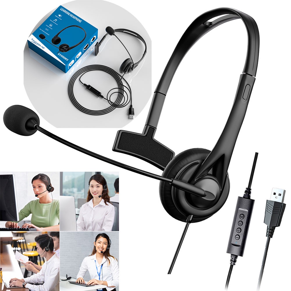 3.5mm / USB plug Noise Canceling Wired Universal Headphones Microphone ...