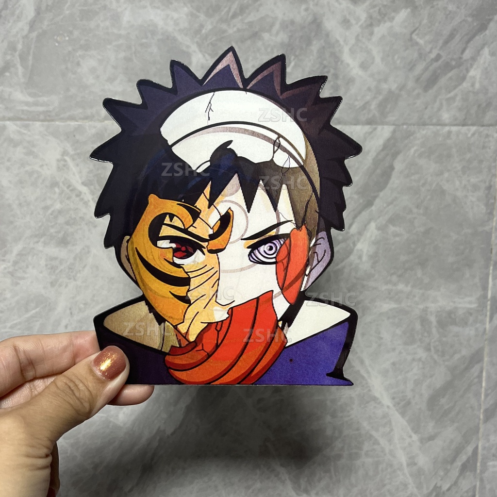 NARUTO Anime Car Sticker Uchiha Obito 3D Motion Sticker Waterproof ...