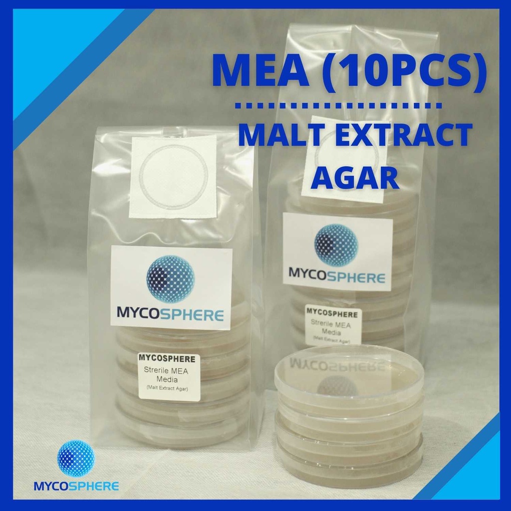 MEA Sterile Media Petri Dish - 10pc Malt Extract Agar Petri Dish ...