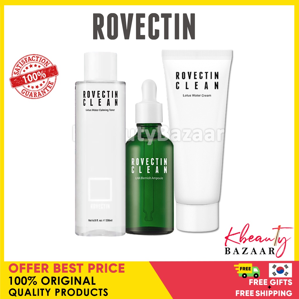 [ROVECTIN] - Clean Lotus Water Cream 60ml, Clean LHA Blemish Ampoule ...