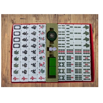 Mahjong Set Regular/ Standard Sized Games (green color) | Shopee Singapore