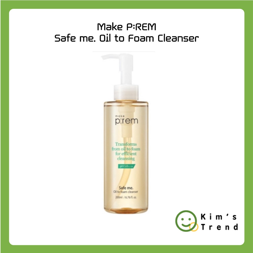 [Make Prem] Make P:REM Safe me. Oil to Foam Cleanser (200ml) | Shopee Singapore
