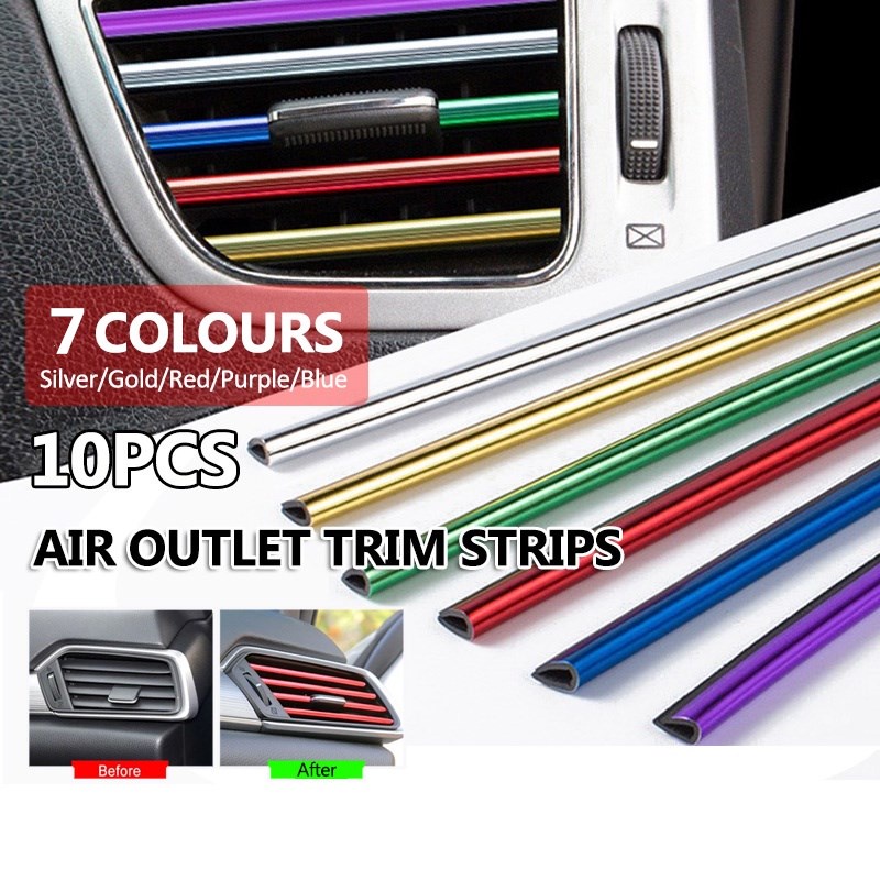 10PCS 20cm Car Air Conditioner Outlet Decorative U Shape Moulding Trim ...
