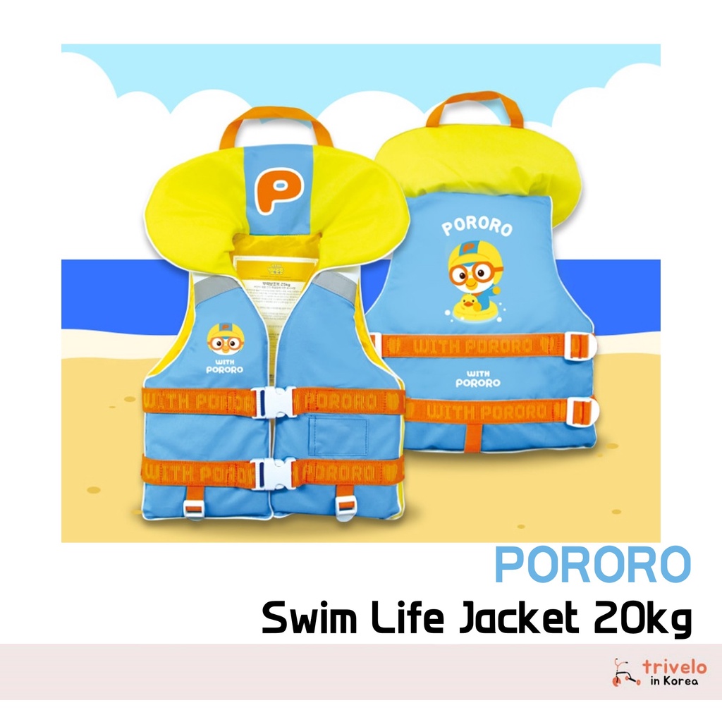 PORORO Kids Swim Life Jacket 25kg Korea character Swimwear | Shopee ...