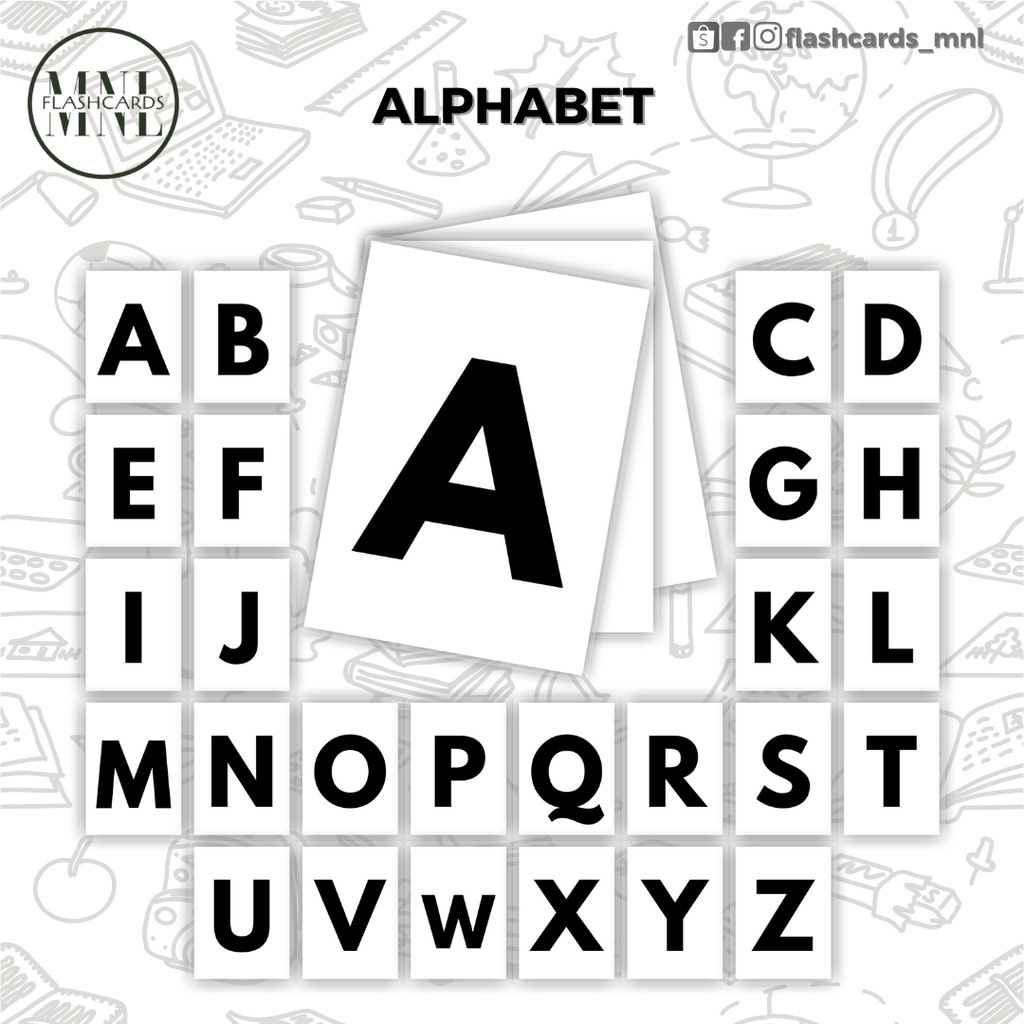 ALPHABET BIG LETTERS CASE FULLY LAMINATED FLASHCARDS (PLAIN ONLY) 26 ...