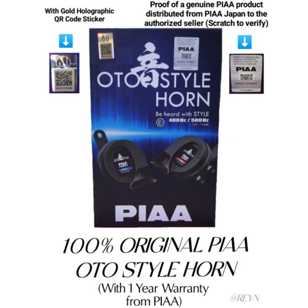 PIAA HORN OTO STYLE 400Hz / 500Hz | 12V / 112dB | Shopee Singapore