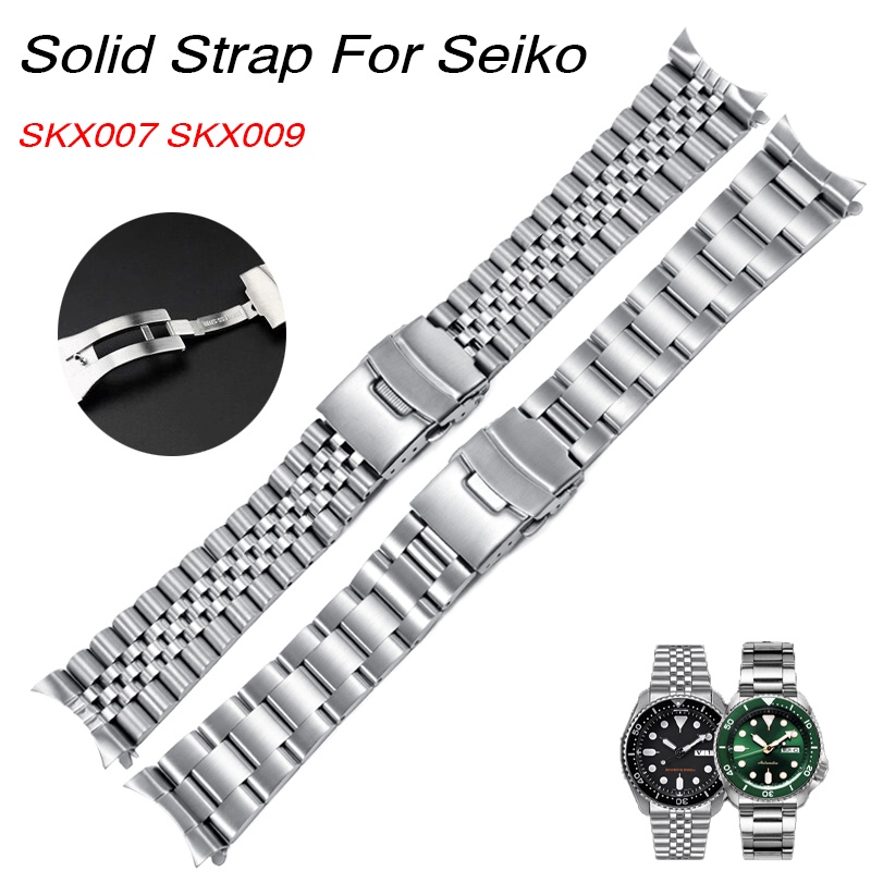 Solid Jubilee Oyster Bracelet for Seiko SKX007 SKX009 Curved End ...