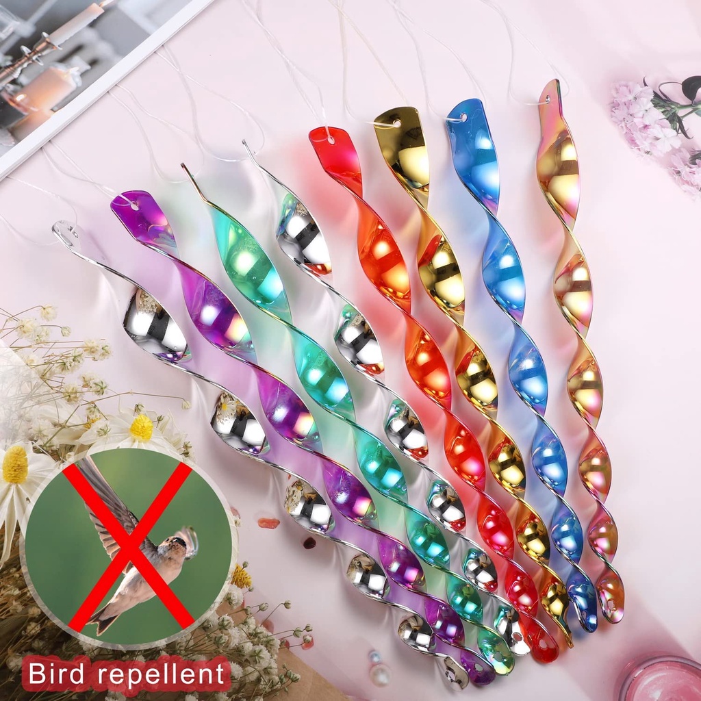 8Pcs Reflective Bird Deterrent Rods, 7 Color 30cm Hanging Bird ...
