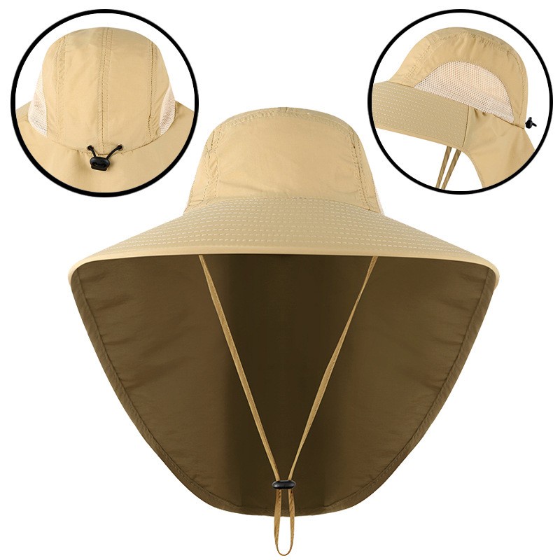 Fishing Hat Wide Brim Bucket Hat with Neck Cover Quick Dry Outdoor ...