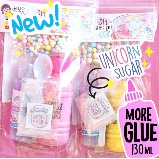Slime Kit Unicorn Cereal Complete Set Activator Glue Foamballs Cute ...