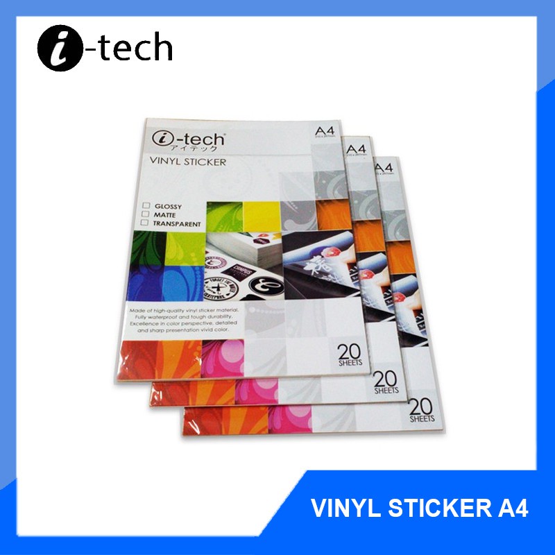 Itech Waterproof Printable Vinyl Sticker MAtte / Transparent / Glossy ...