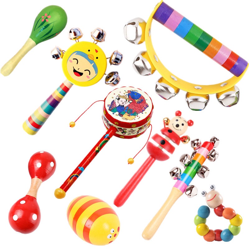 8pcs Types Kids Musical Instruments Set Wooden Percussion Instruments ...