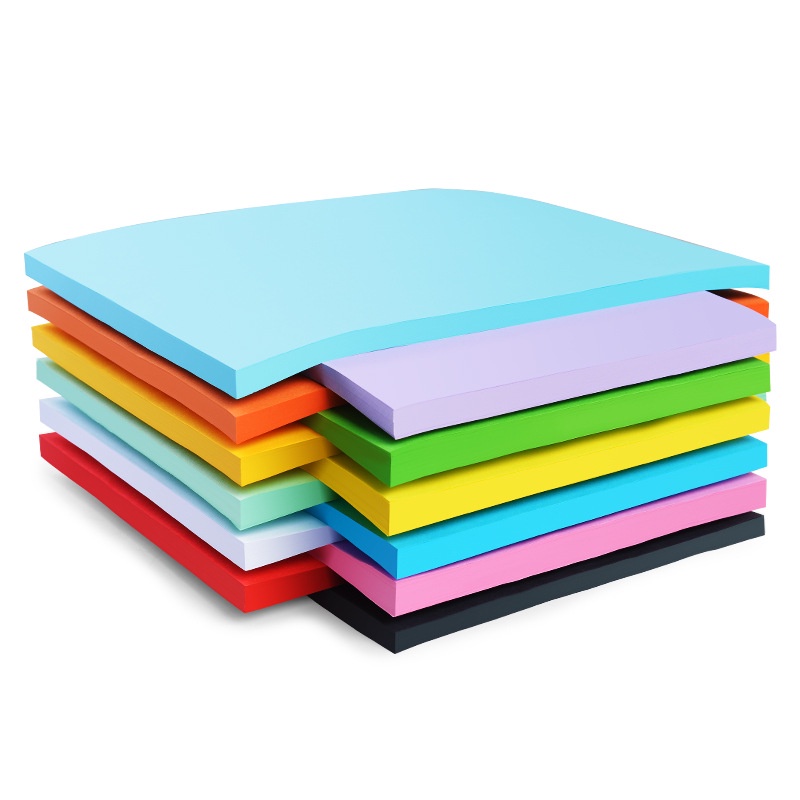 A4 Colored Card Stock Printer Paper, 10 Colors 70gsm Colorful Cardstock ...