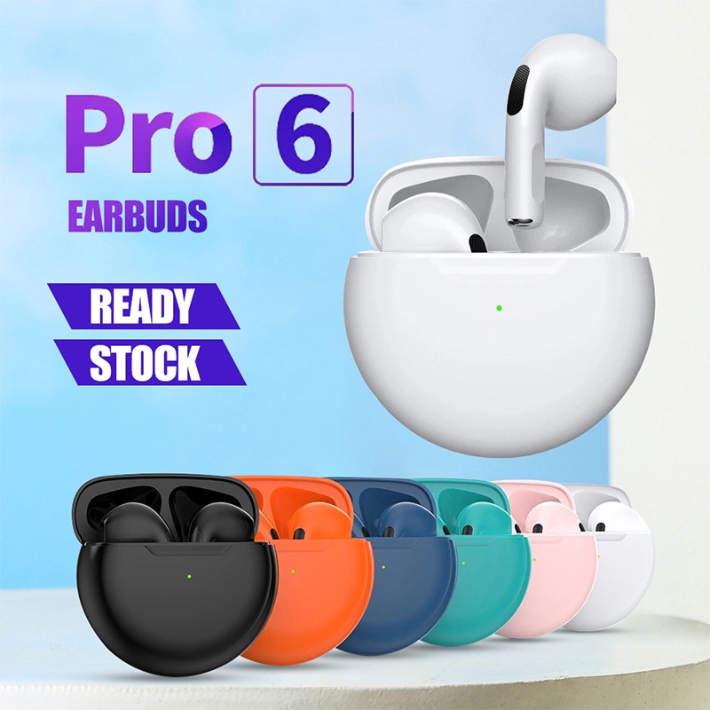 Pro 6 Bluetooth Earbuds Wireless Music Earphone Touch Control Stereo ...