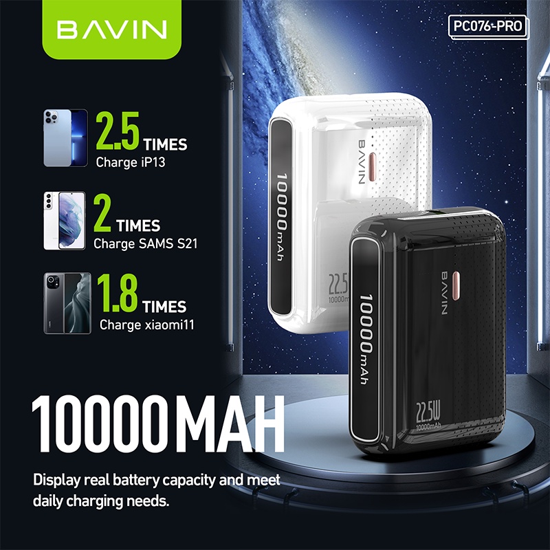 [SG Stock] BAVIN 10000mAh Power Bank Fast Charging 22.5W Universal Dual ...