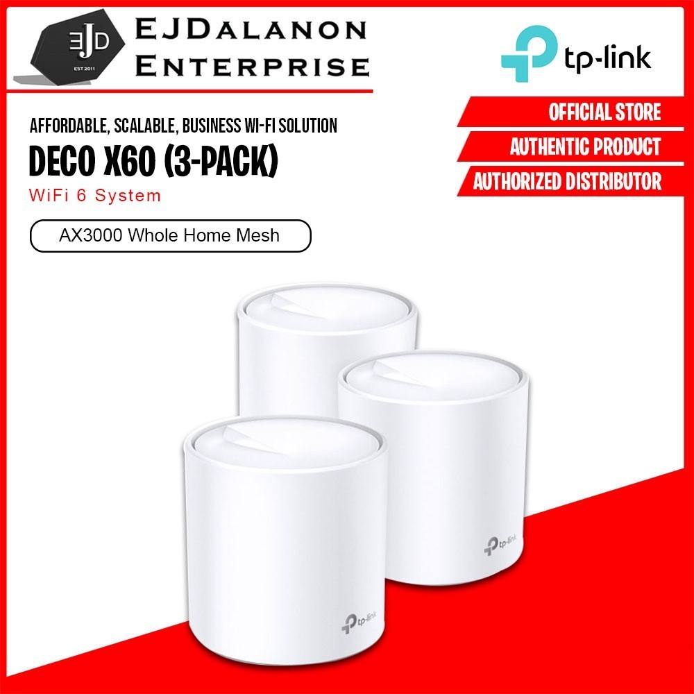 TP-Link Deco X60 3-Pack Ax3000 Whole Home Mesh Wi-Fi 6 System Router ...