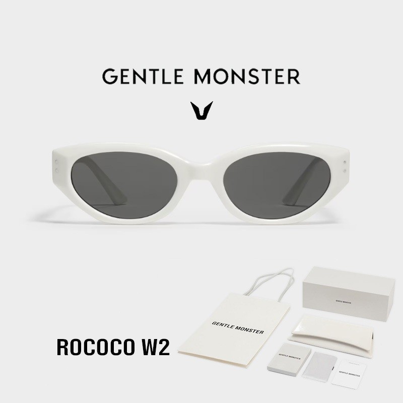 GENTLE MONSTER ROCOCO W2 KOREAN SUNGLASSES UNISEX COMPLETE BOX, PAPER BAG & POUCH POLARIZED ...