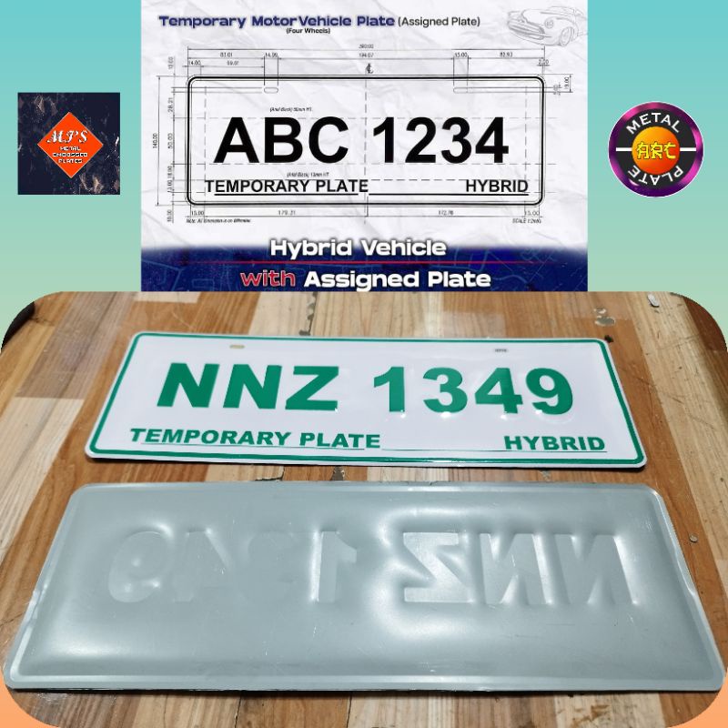 NEW FORMAT BY LTO TEMPORARY PLATE FOR VECHICLE (METAL EMBOSS) | Shopee ...