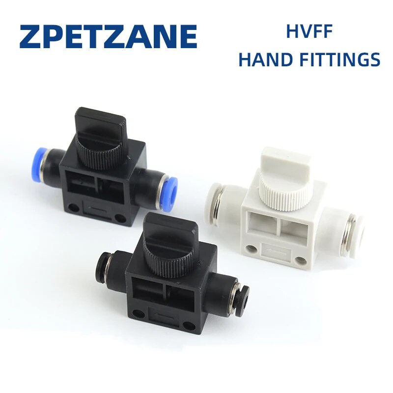Pneumatic Fittings HVFF Quick Connector PU Gas Pipe 4/6/8/10/12mm Rotary Hand Control Valve ...