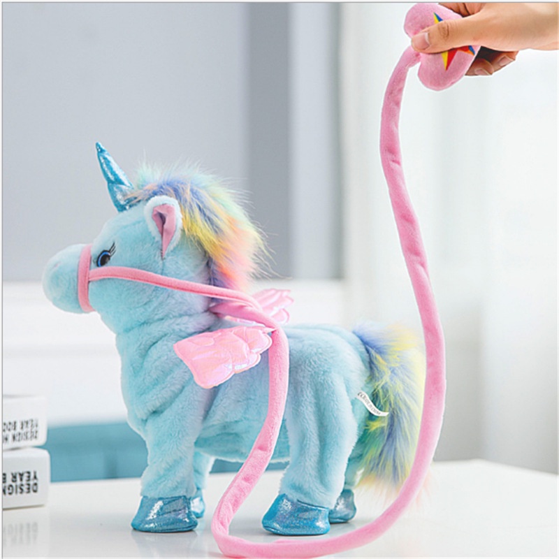 electric walking unicorn plush toy stuffed animal Electronic singing ...