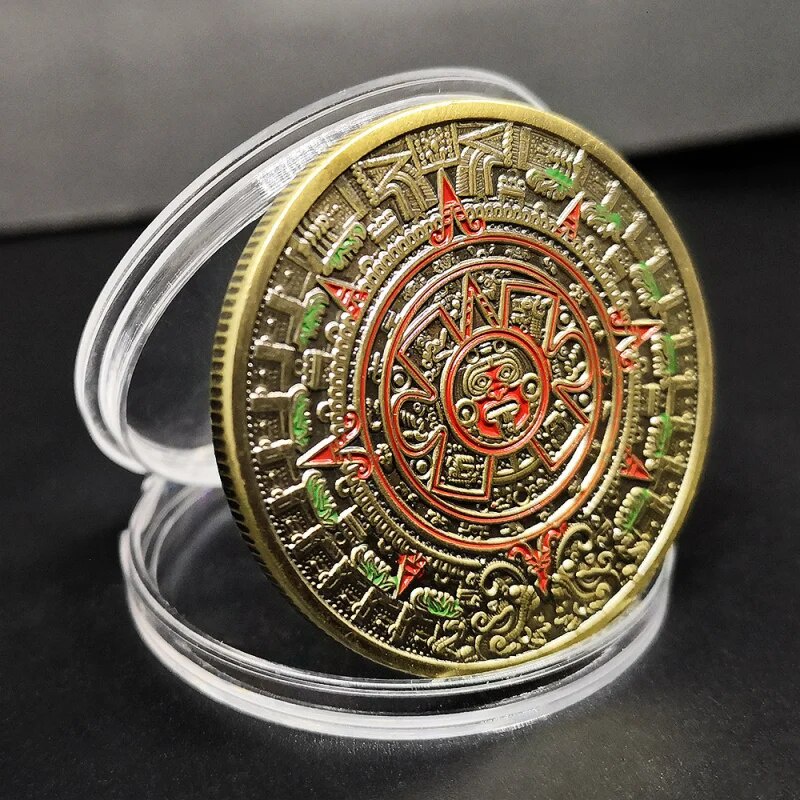 Mexico Mayan Commemorative Coin Aztec Gold Dragon Calendar Mysterious ...