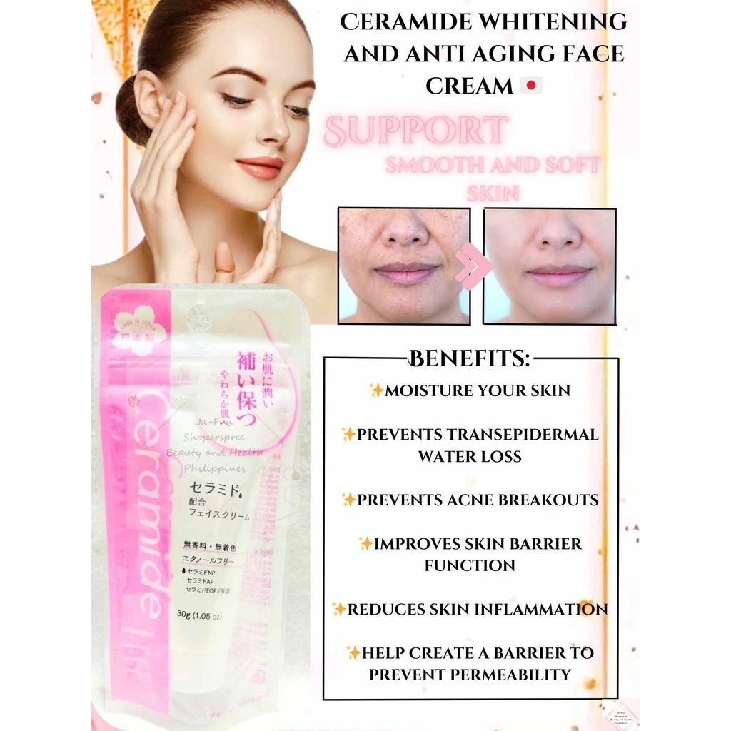 CERAMIDE WHITENING & MOISTURIZING CREAM MADE IN JAPAN | Shopee Singapore