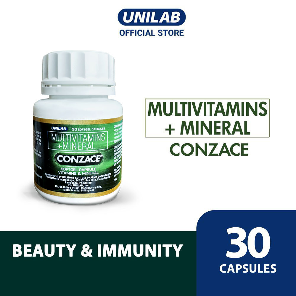 Unilab Conzace Multivitamins 30s Bottle (For Strong Immunity + Healthy ...