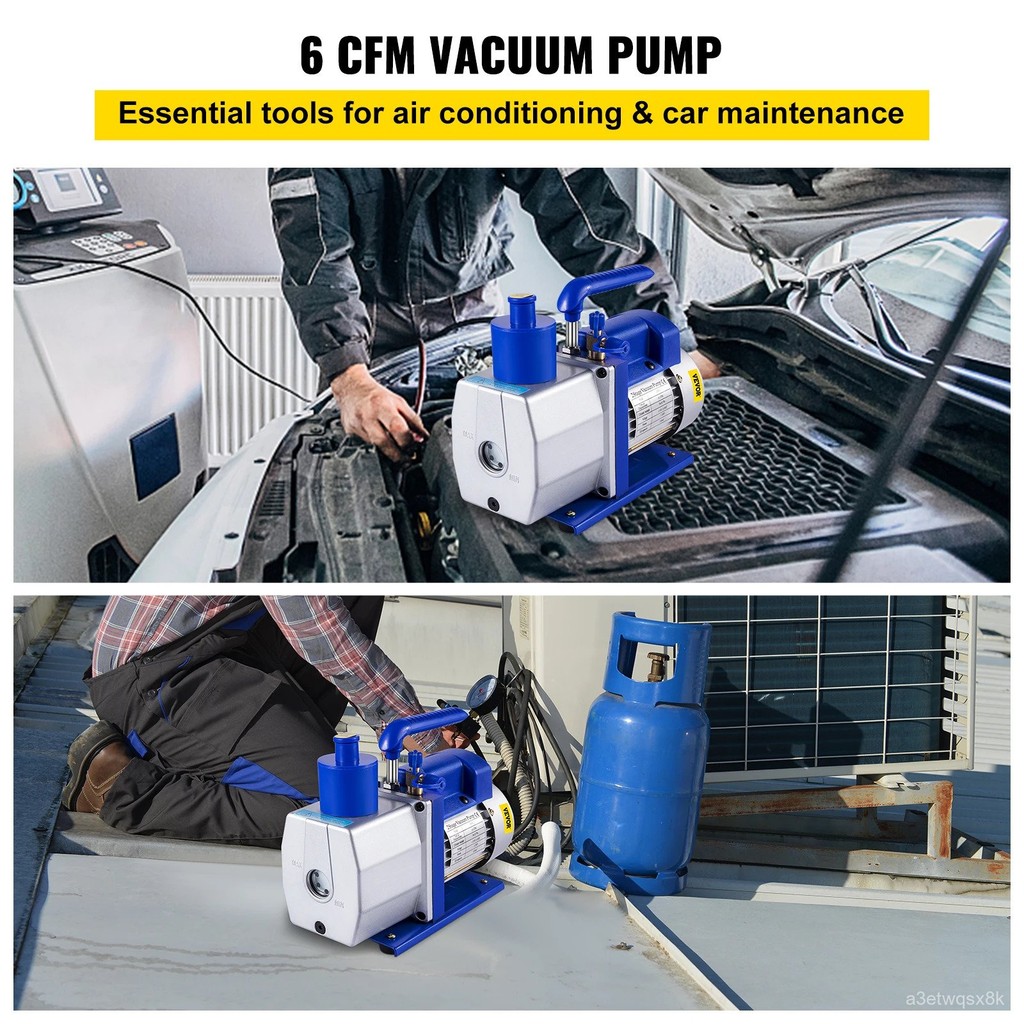 VEVOR Refrigerant Vacuum Pump 6CFM-10CFM Double Stage HVAC for ...