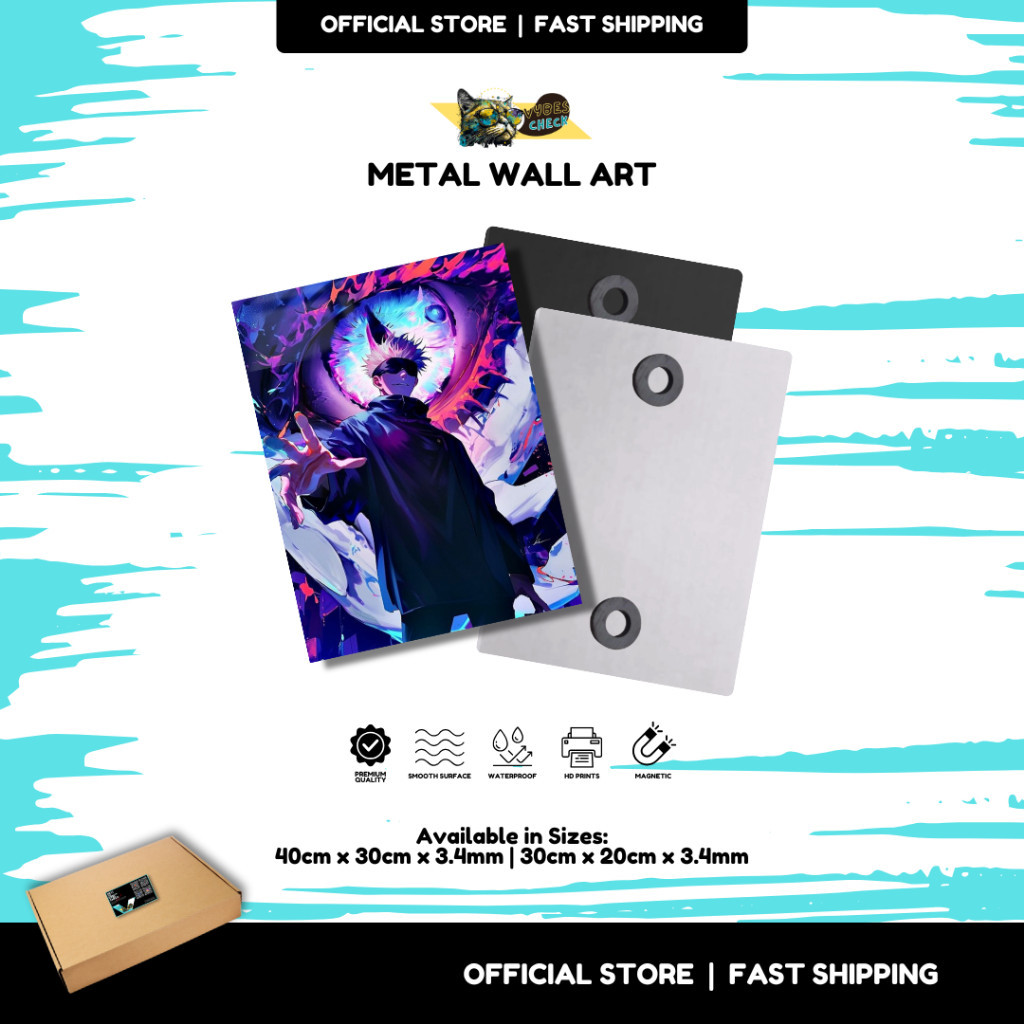 Anime Metal Portrait | Magnetic Aluminum Poster | Jujutsu Kaisen: Gojo ...