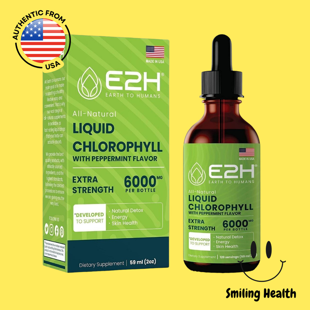 E2H Earth To Humans All Natural Liquid Chlorophyll 6000mg Peppermint ...