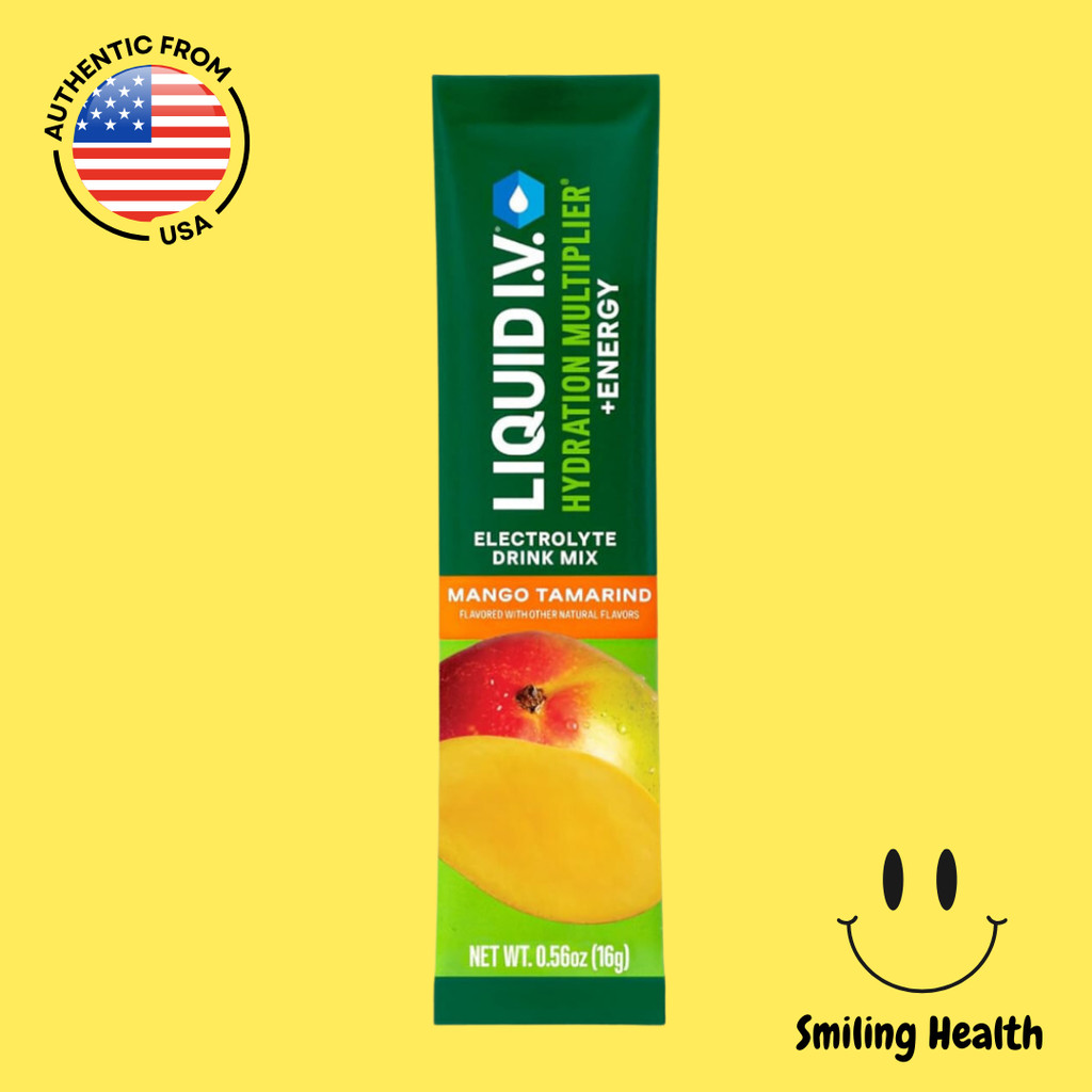 Liquid IV Hydration Multiplier + Energy Electrolyte Drink Mix Mango ...