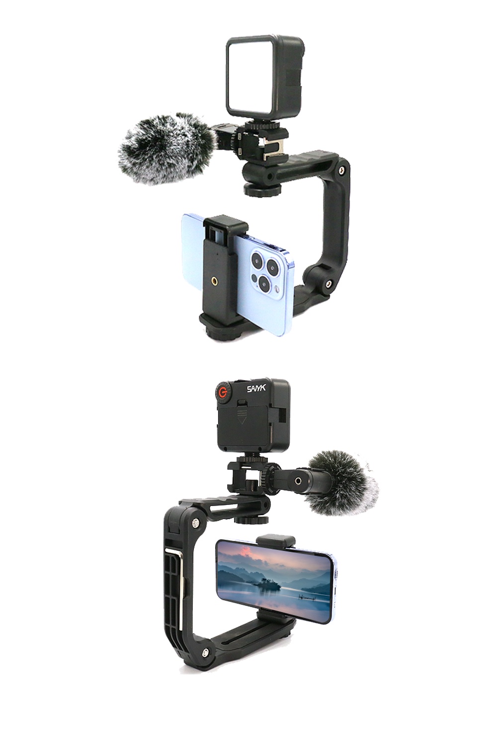 SANYK Folding Vlog Starter Kit U-shaped Vlogging Phone Holder Mobile ...