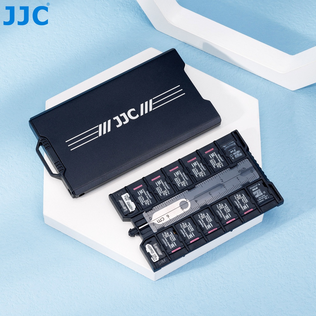 JJC Ultra-thin Metal Memory Card Case for Storing 18 Pcs SD Micro SD ...