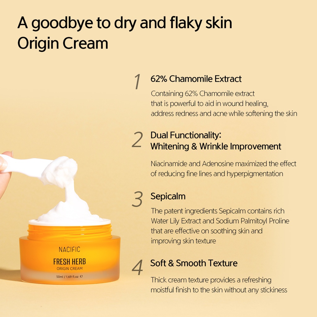 NACIFIC Fresh Origin Cream 50ml, Niacinamide, Moisturizing , Anti-Aging ...