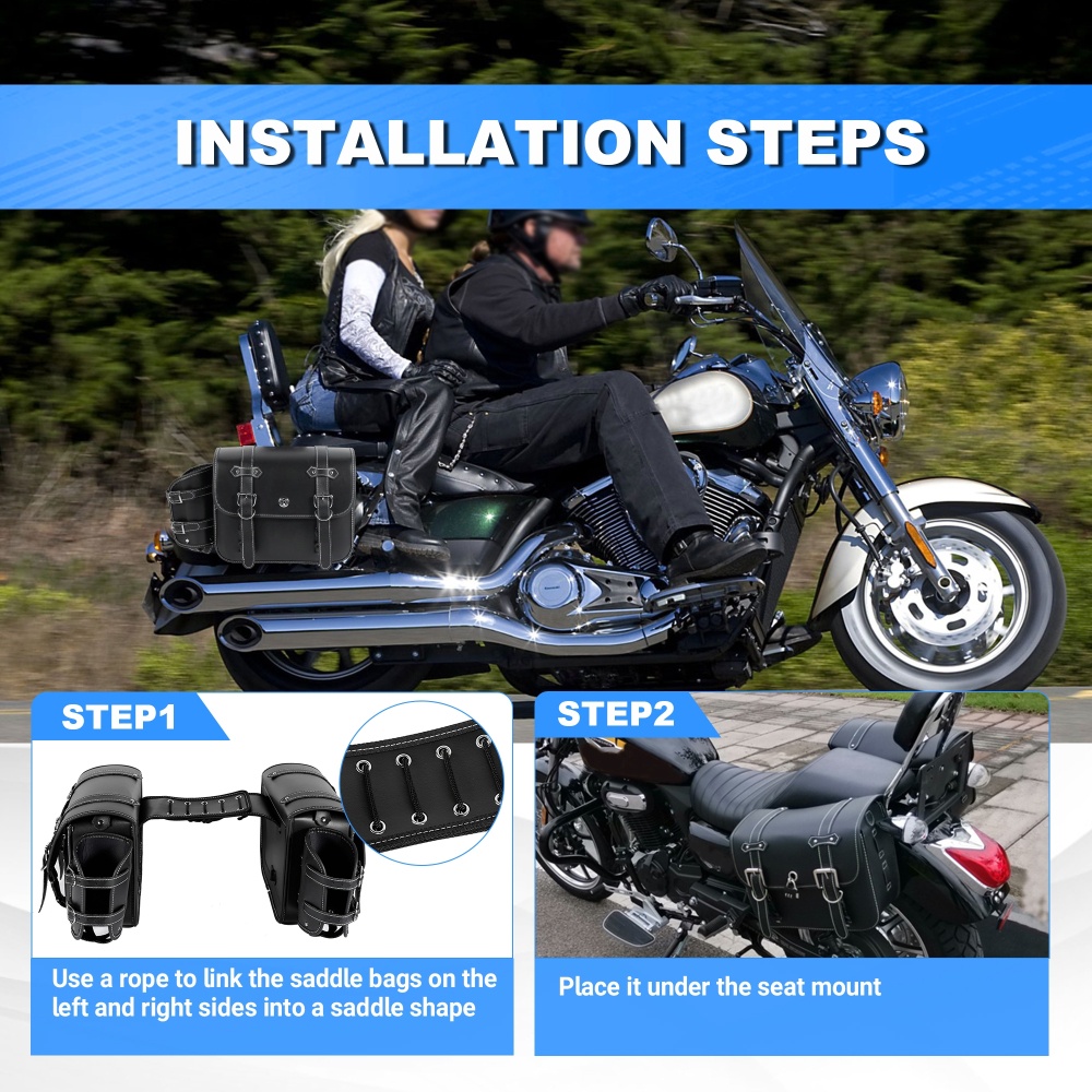 1 Pair Motorcycle Saddlebags with Cup Holder Panniers Rear Side Bags ...
