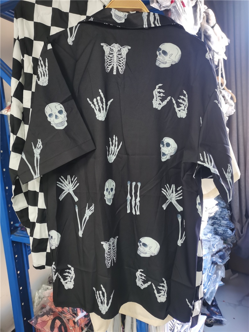 Dark Icon Skeleton Polo Shirt Men Summer Vintage Street Men's Shirts ...