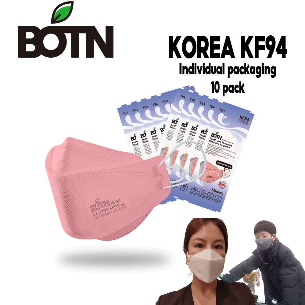 BOTN KF94 mask Disposable mask Medium size Earloops Adjustable Pink ...