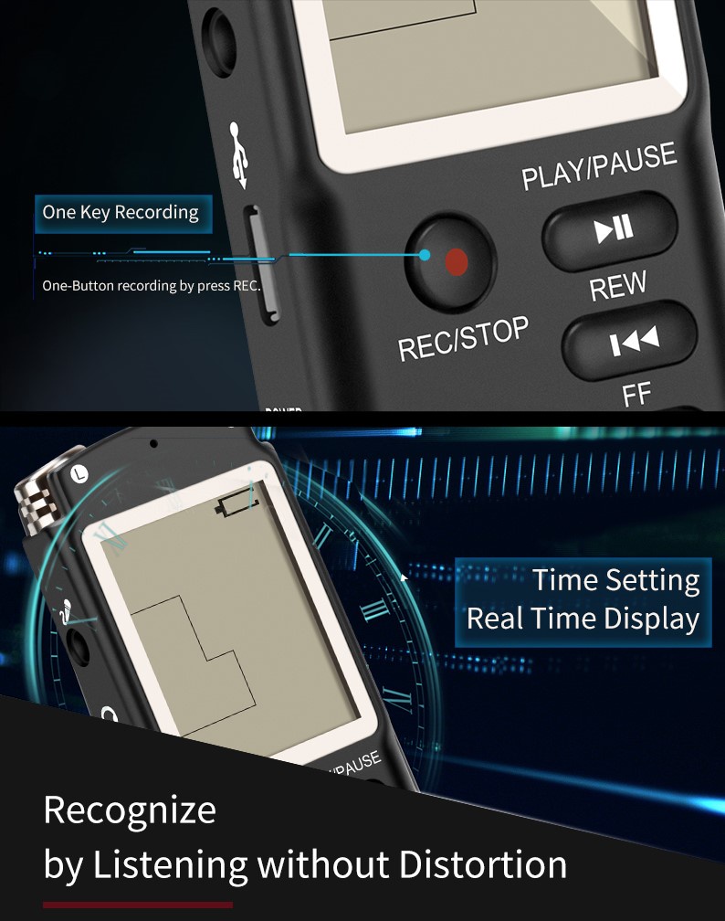 Digital Voice Recorder 64G Voice Activated Recorder with Playback ...