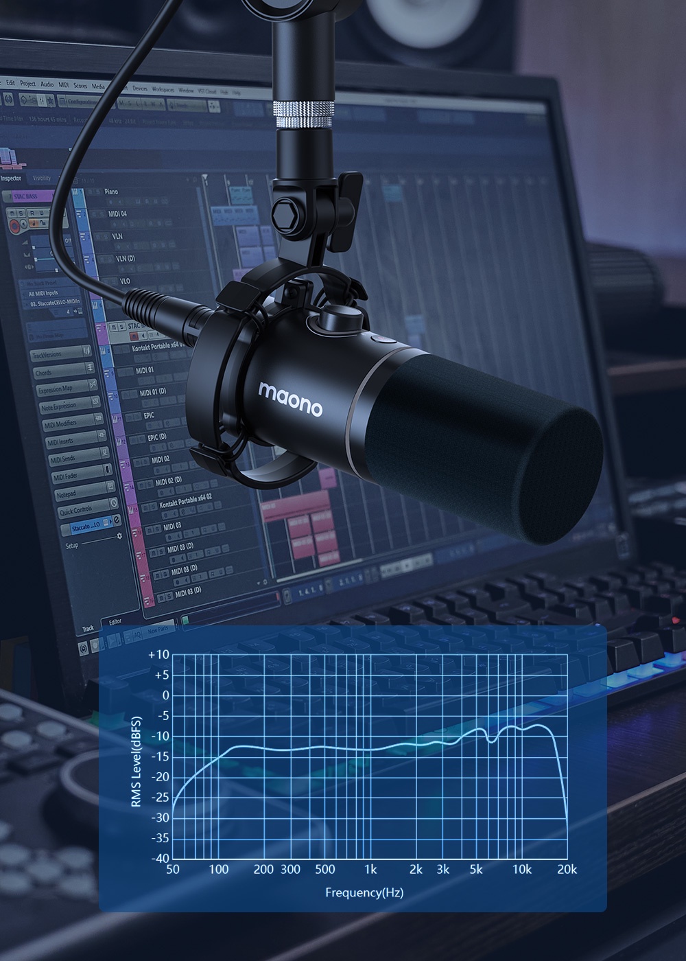Maono PD200X USB/XLR Dual Mode Podcast Microphone Dynamic Microphone ...