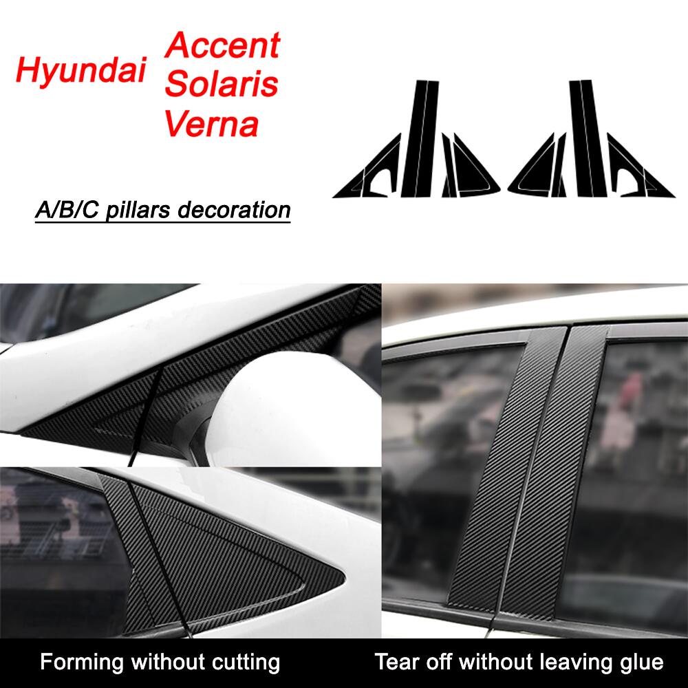 For Hyundai accent Verna 2010-2016 Car-Styling 3D/5D Carbon Fiber Car ...