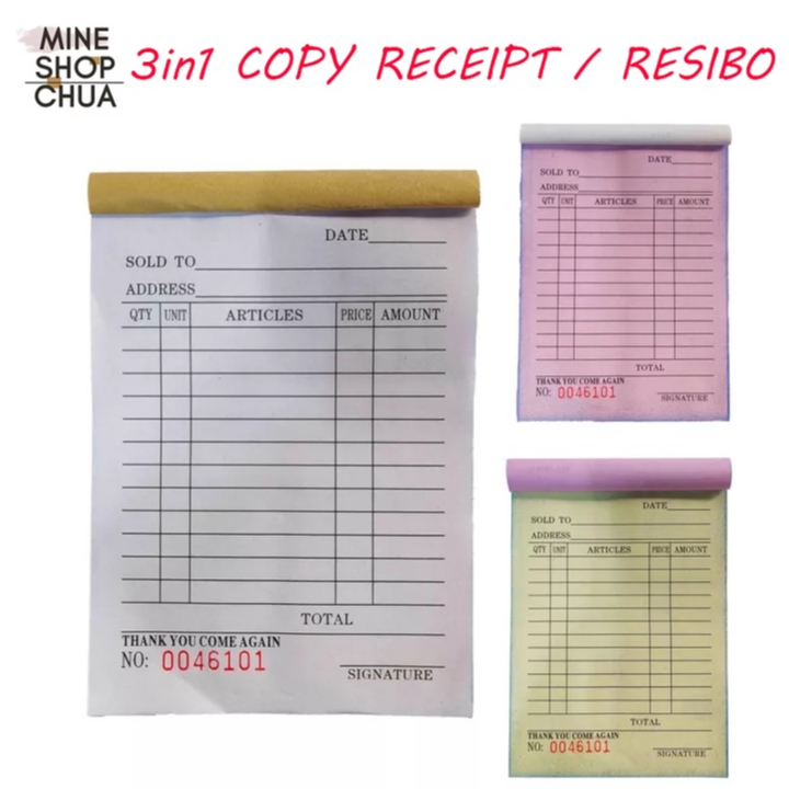 Duplicate receipt / resibo sold receipt price carbonized paper Size ...