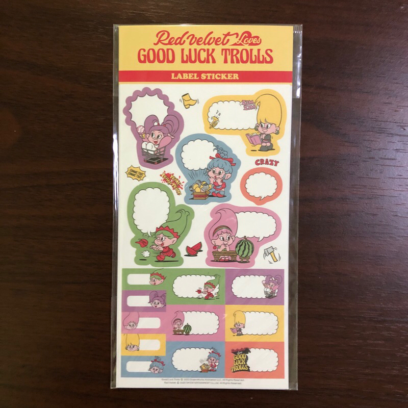 Red Velvet Goodluck Trolls Label Sticker (Irene, Seulgi, Wendy, Joy ...