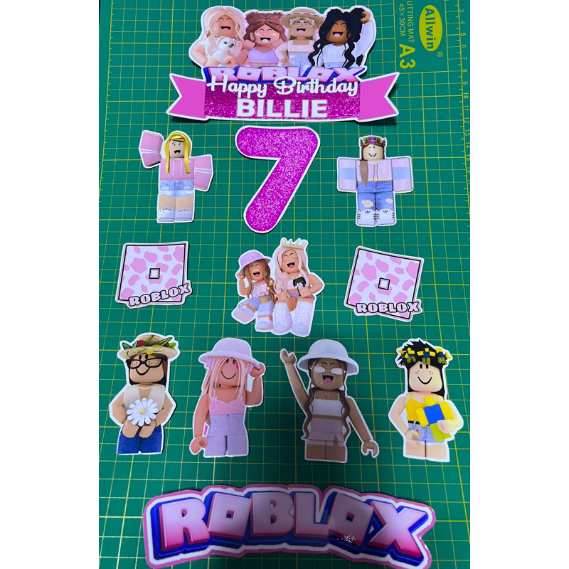 GIRL ROBLOX CAKE TOPPER (laminated) | Shopee Singapore