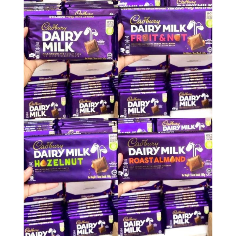 Cadbury Dairy Milk 160g Milk Chocolate/Almond/Hazelnut | Shopee Singapore