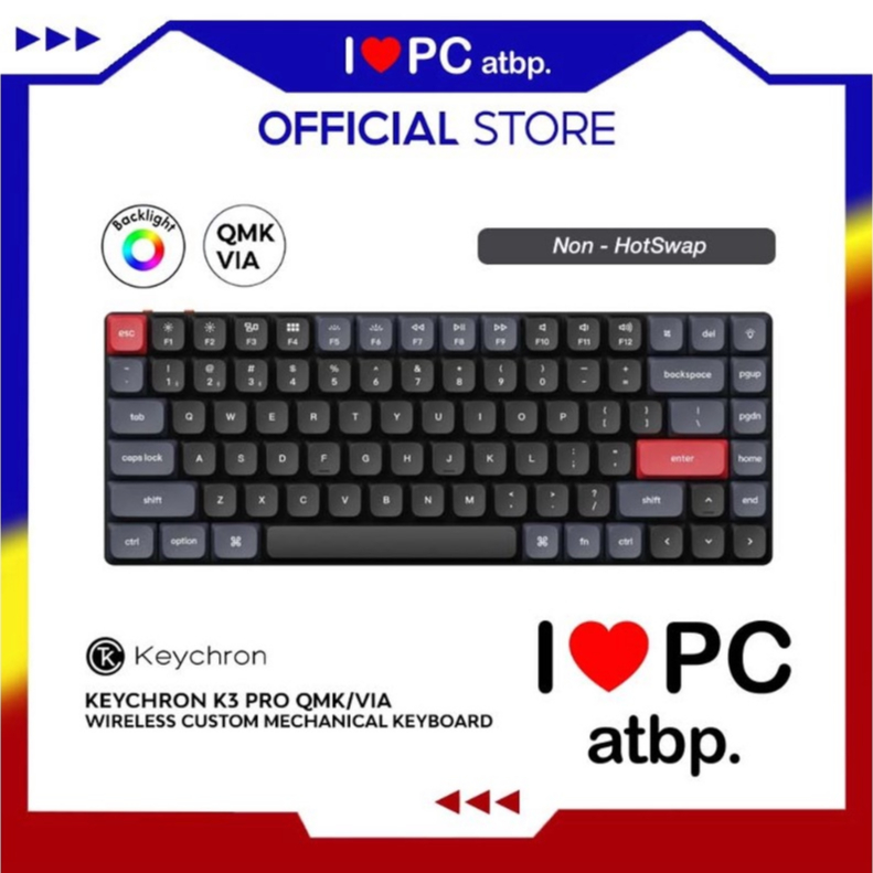 Keychron K3 Pro QMK Mechanical Keyboard 75% Layout, Wired/Bluetooth ...