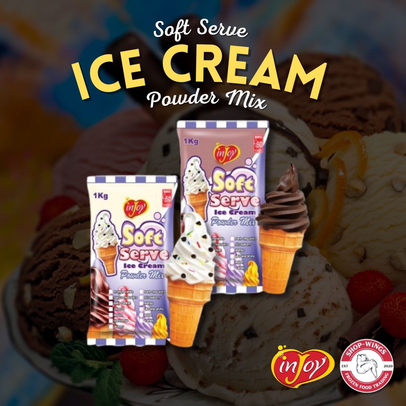 inJoy Vanilla and Swiss Chocolate Soft Serve Ice Cream Powder 1kg ...