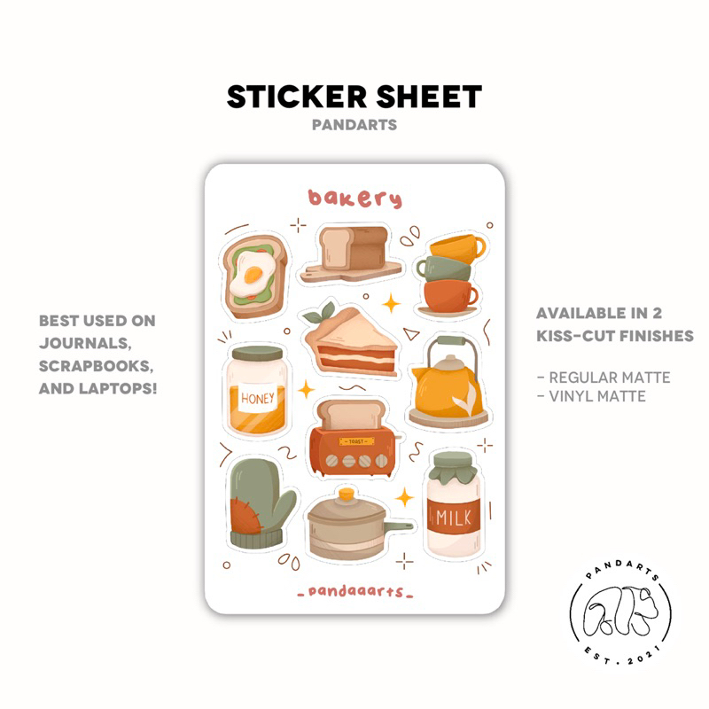 Bakery Sticker Sheet | for Planners and Journals | Shopee Singapore