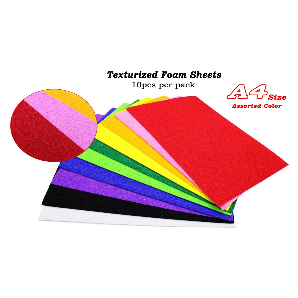 Texturized Foam Sheets Assorted Color 10pcs / 1pack A4 size | Shopee ...