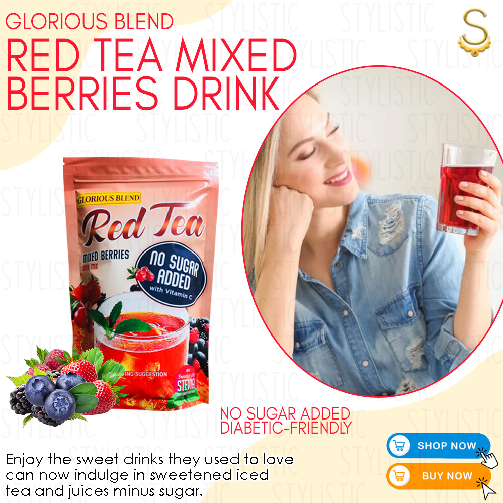 Glorious Blend RED TEA MIXED BERRIES (360g) — Vitamin C, Non-Acidic, No ...